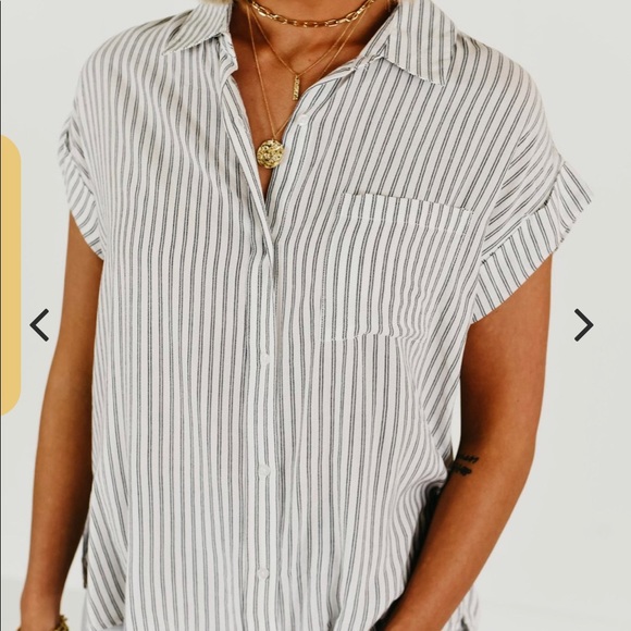 Tops | The Shana Striped Top Black And White | Poshmark